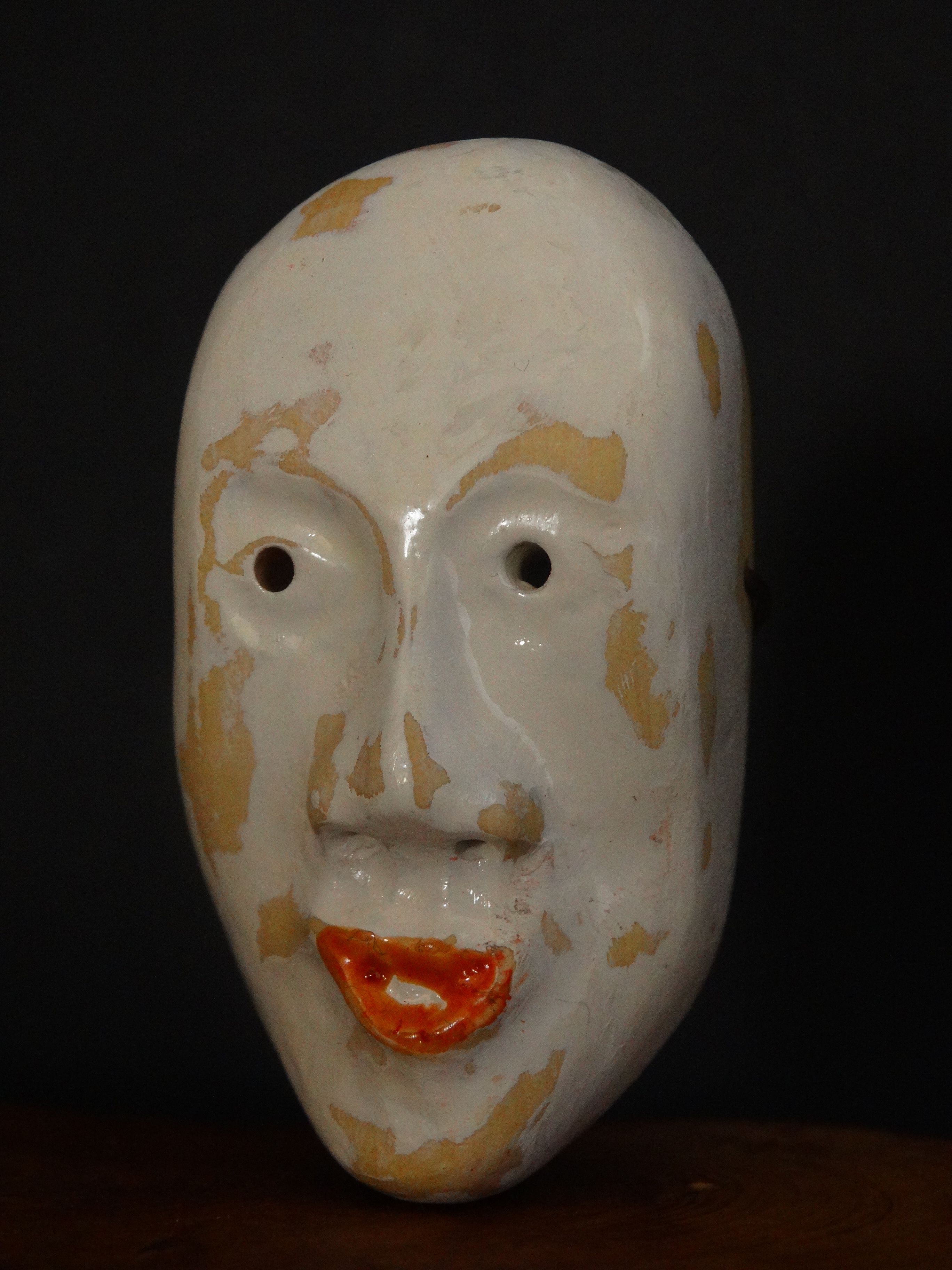 Dutch Contemporary Netsuke. - Drunk Face Noh Mask